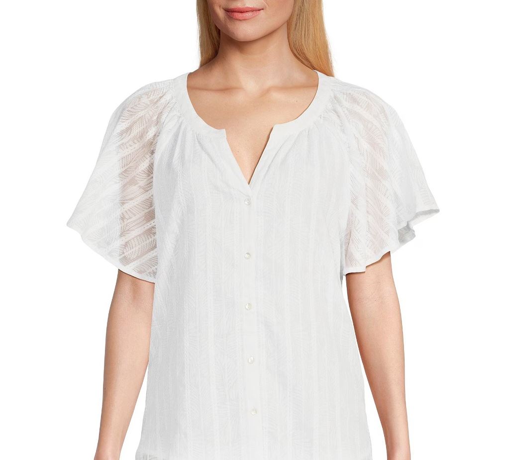 Tommy Bahama Womens Flutter Sleeve Button Down Top – ShopCGX