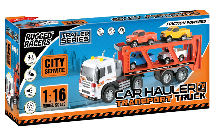 Rugged Racers 1:16 Car Hauler Truck Toy – ShopCGX