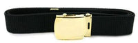 Vanguard Coast Guard Belt and Buckle: Black Cotton with 24k Gold Buckl ...