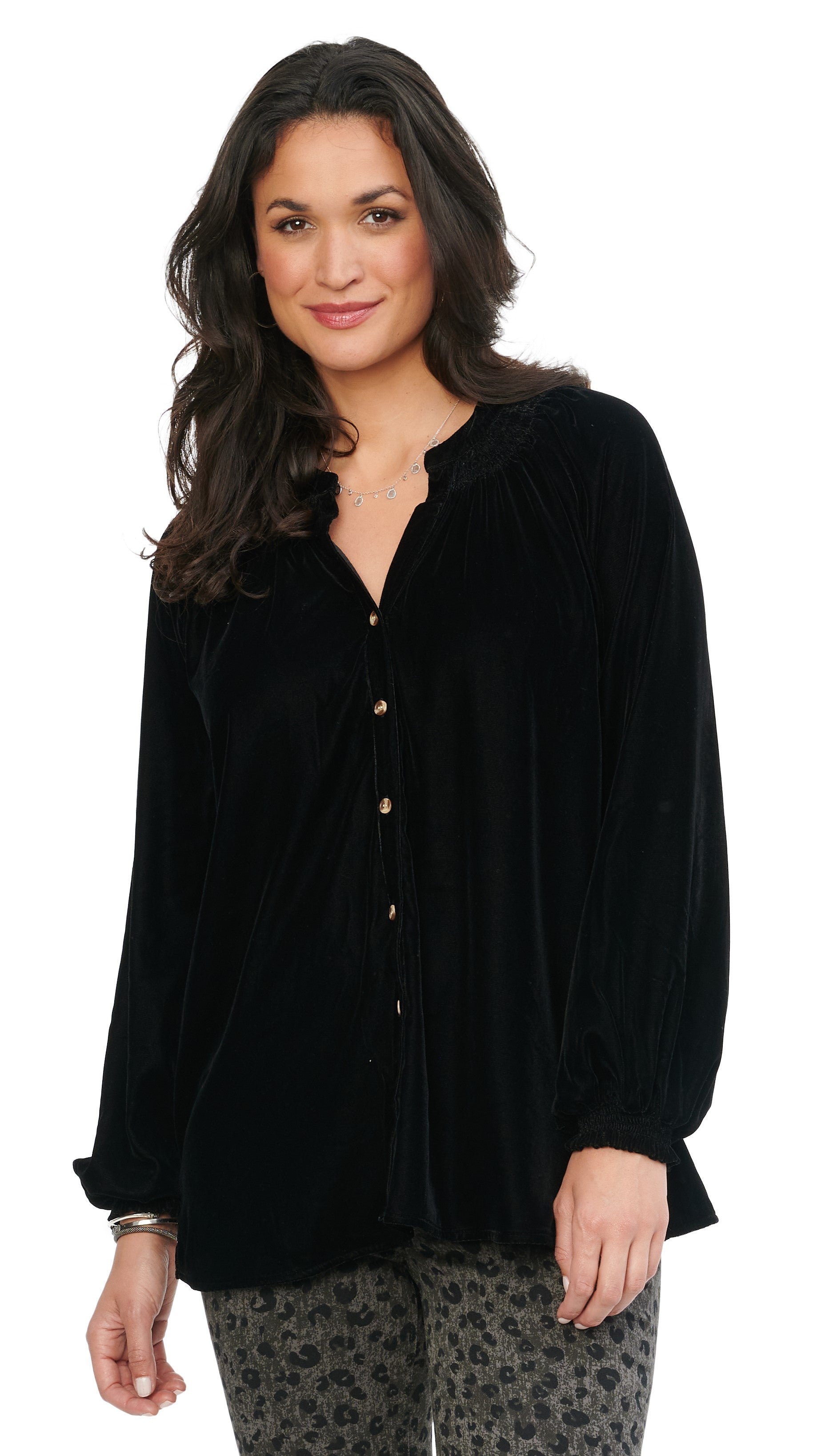 Democracy Womens Velvet Long Sleeve Top – ShopCGX