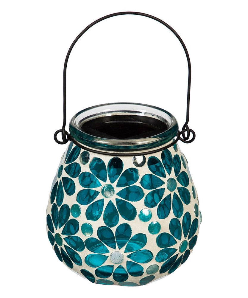 Evergreen Artisan Blues Mosaic Solar Lantern – ShopCGX